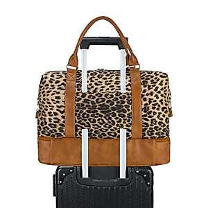 Weekender Bag for Women Weekend Duffle Bag Travel Bags 3-4 day trip Overnight Bag/Daily use/Birthday gift（Brown）