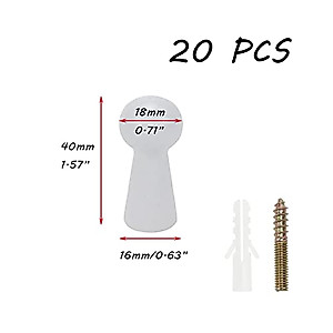 Crapyt Wall Hook Solid Natural Wood White Hanger Polished Coat Hat Hanging Decorative Replacement H4cm/1.57" 20 PCS with Screws Wall Mounted Furniture Hardware for Kitchen Bathroom Bedroom