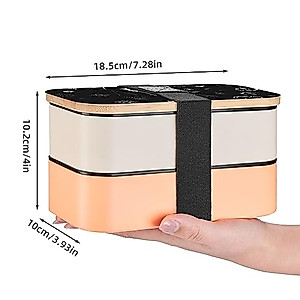 Black And White Universe Adult Lunch Box, Bento Box, With Cutlery Set Of 3, 2 Compartments, Rectangular, Lunch Box For Adults