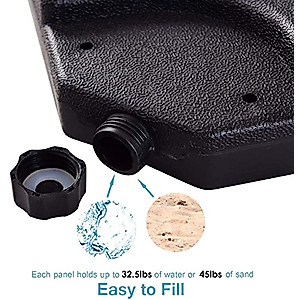 Giantex 4-Piece Cantilever Umbrella Base, Water or Sand Filled 180 lbs Patio Umbrella Base Offset, Square Outdoor Market Umbrella Weights with Carry Handles for Garden Backyard Poolside (Square 41'')