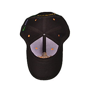 AborenCo Freemason Mason Symbol Adjustable 3D Embroidery Baseball Cap Hat (Black)