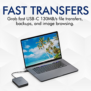 LaCie Mobile Drive Secure 2TB External Hard Drive Portable HDD - Space Grey, USB-C 3.2, for PC and Mac, Post-Consumer Recycled, with Adobe All Apps Plan and Rescue Services (STLR2000400)