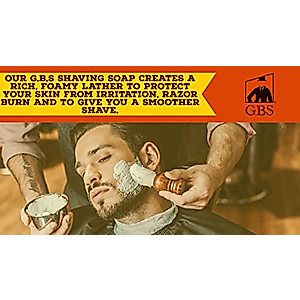 GBS Men's Sandalwood Shaving Soap 97% All Natural Enriched With Shea Butter and Glycerin, Creates Rich Lather Form, 3 Oz Pack of 1(1 Sandalwood Round Shaving Soap)