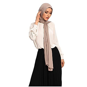 Hybeeh Hijab Scarfs for Women Premium Jersey Hijab Hijab for Women Muslim Cotton Hijab (Sand)