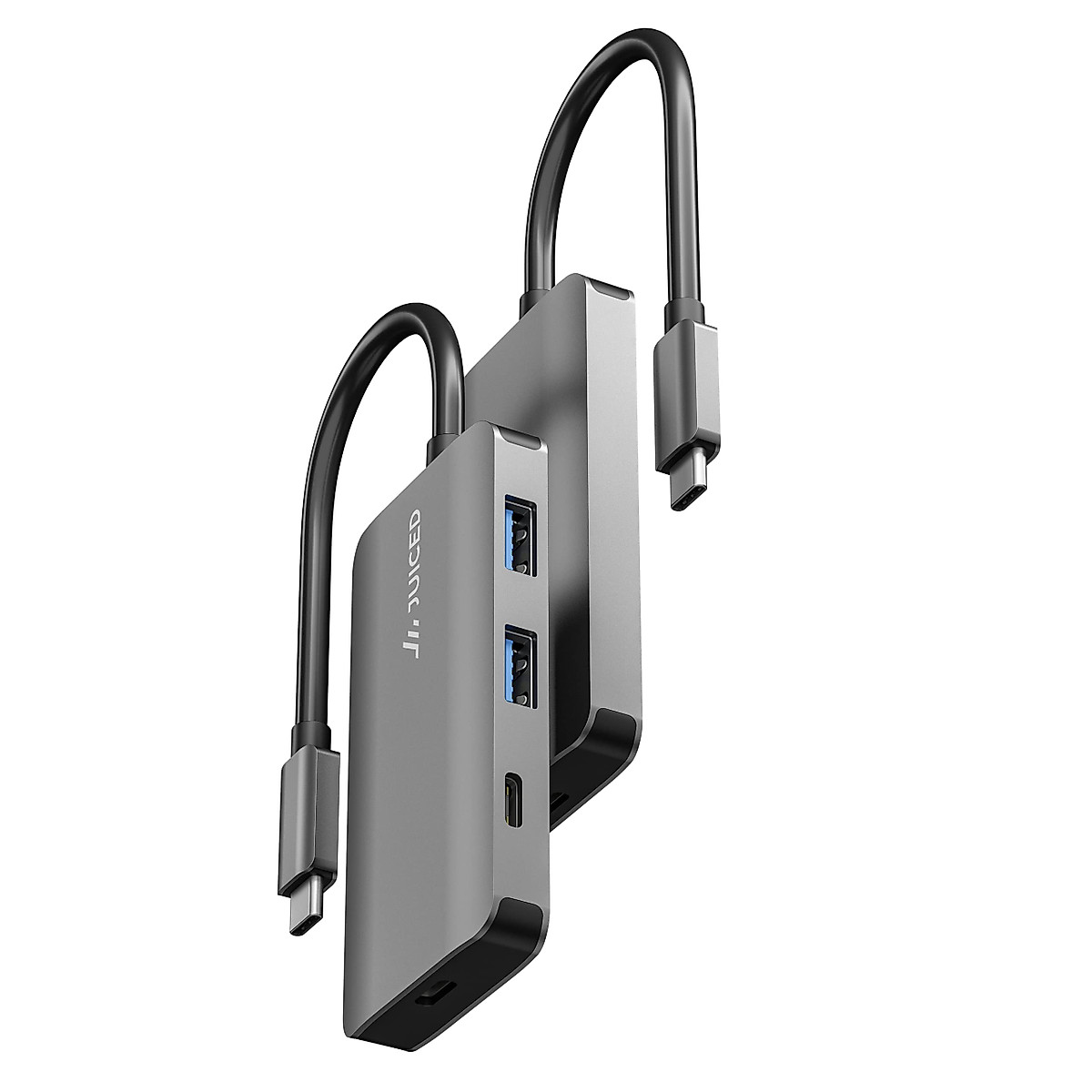 Juiced Systems QuadHUB Power - USB-C Generation 2 10Gbps 100 Watt Power Delivery Hub - 2X USB-C 10Gbps Ports - 2X USB-A 10 Gbps Ports