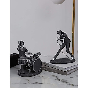 HAUCOZE Music Decor Figurine Home Gifts Modern Sculpture Statue Table Centerpiece Crafts Polyresin Piano Arts 8.5inch