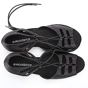 Women Ballroom Dance Shoes for Social Performance Professional Latin Salsa Practice Dancing,low heel women dance shoes, flat women dance shoes. (Black-0.70 Inch Heel, numeric_8)