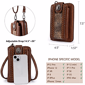 Montana West Crossbody Cell Phone Purse For Women Western Style Cellphone Wallet Bag Travel Size With Strap PHD-108CF