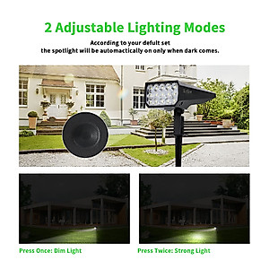 ketive Solar Outdoor Lights Garden, 15 LEDs Bright Solar Landscape Spotlights Waterproof, Auto-ON/Off Last a Whole Night Yard Lights, Cold White, 10 Pack
