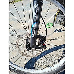 JFOYH 4-Piston MTB Hydraulic Brake Set with 160mm Floating Disc Rotors, Front and Rear Hydraulic Disc Brake Kit For MTB(Pre-bled, Left-Front/Right-Rear)