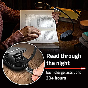 GearLight Rechargeable Book Light for Reading in Bed - Stocking Stuffers 2 Pack Adjustable LED Clip-on Reading Light for Books in Bed - Reading Lamp Book Accessories for Adults & Kids