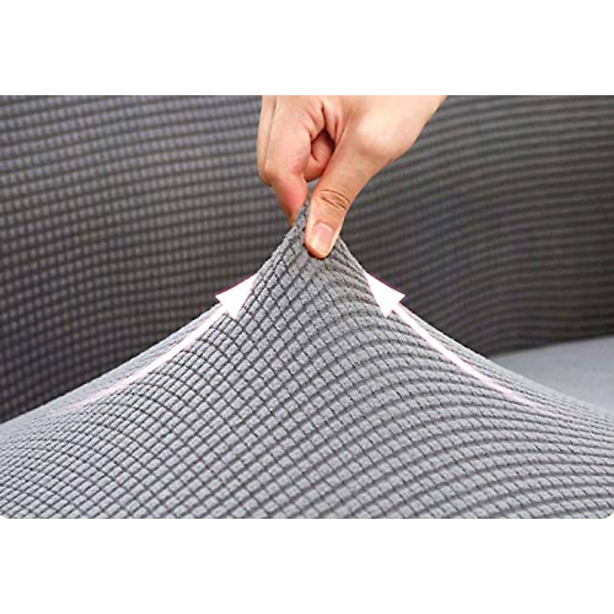 IMYOGI High Stretch Sofa Covers Stretch Sofa Cover Thicken Polyester Spandex Printed Sofa Slipcover Furniture Cover Protector for Armchair Couch-4 Seater+4 Seater-Lake Blue