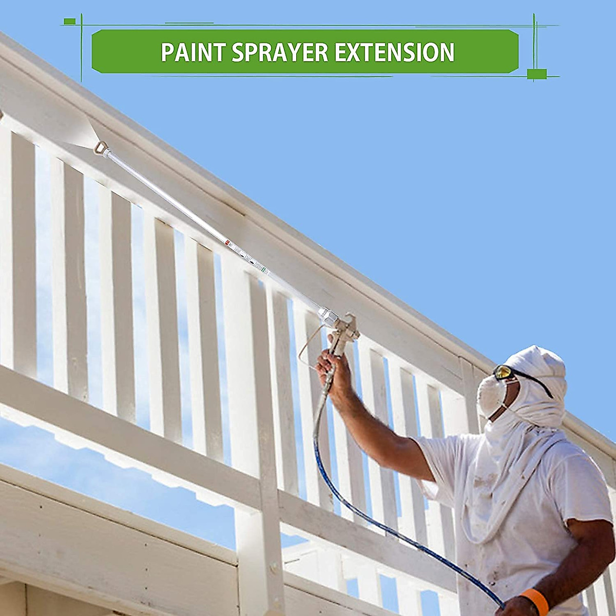 SINYOWOT 40 Inch/100CM Airless Sprayer Gun Tip Extension with Red Guard, Airless Paint Sprayer Spray Gun Tip Extension Pole Rod (2 Pack)