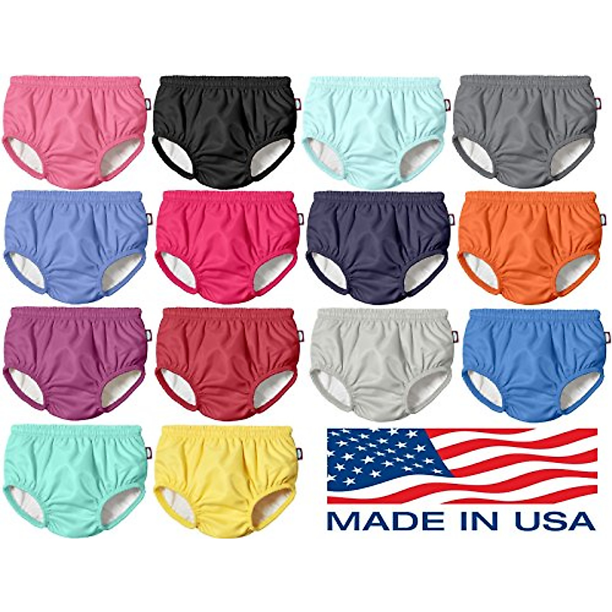 Made in USA Baby Girls and Boys Swim Diaper Cover Reusable Leakproof for Swimming Pool Lessons Beach, Charcoal, 12-18 Months