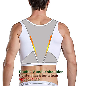 NonEcho Fajas para Hombres Slimming Body Shaper Corset Compression Shirts Hide Gynecomastia Chest Vest