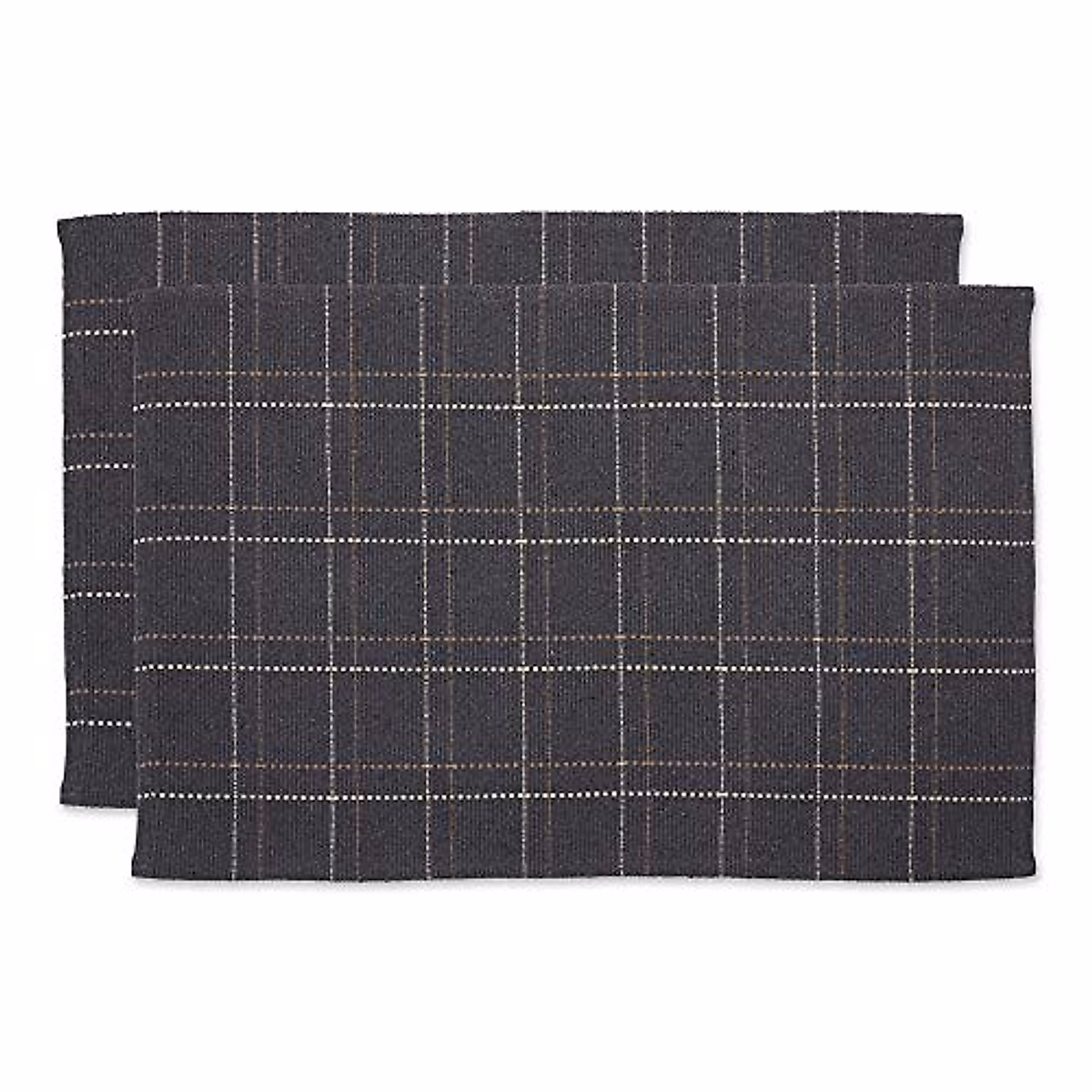 DII Woven Rugs Collection Recycled Yarn, Reversible, 2x3' Area Rug Set, Mineral Plaid, 2 Piece