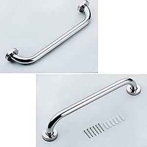 CRODY Grab Bars for Bathroom, Bathtub Mounted Safety Polished Finish Grab Bar, Wall-Mounted Non-Slip Shower Straight Handrails, Elderly Daily Living Aids Assist Support Rails, Towel Rack Toilet Auxili