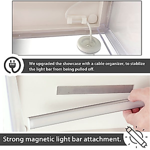 Display Case for Mini Action Figures with Lighting System for Collectible Pop Figures and Toys, 11.8 in x 9.1 in x 6.7 in Dustproof Showcase (1 Set) Transparent