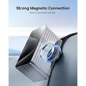 Baseus for Magsafe Car Mount Charger, 15W Wireless Car Charger Phone Holder, Magnetic Car Dash Mount for iPhone 15 14 13 12 Pro Plus Max, Bendable Memory Titanium Alloy for All Dashboard, Windshield