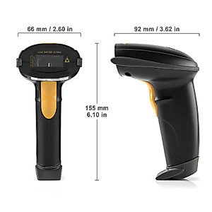 WoneNice USB Laser Barcode Scanner Wired Handheld Bar Code Scanner Reader Black