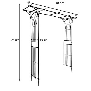 VINGLI Garden Arbor, Arch Archway for Wedding Ceremony Party, Steel Garden Trellis for Plant Climbing, Christmas Garden Decorations Pergola for Garden, Backyard, Lawn