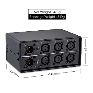 Nobsound 3-IN-1-OUT XLR Audio Switch ; Balanced Audio Converter ; 3-Way Stereo Passive Audio Selector Switcher (MC103 Pro 3-in)
