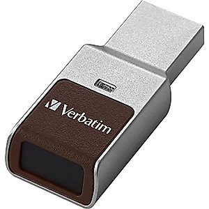 32GB Fingerprint Secure USB 3.0 Flash Drive with AES 256 Hardware Encryption – Silver