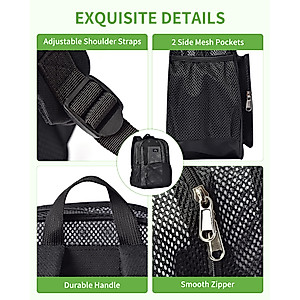 MAY TREE Heavy Duty Mesh Backpack, Semi-Transparent Mesh Backpack, See Through Mesh Backpack for Commuting, Swimming, Travel, Beach, Outdoor Sports (Black)