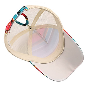 ProMindFun Womens Ponytail High Messy Bun Hats Distressed Baseball Caps Unconstructed Washed Dad Hat Girls Trucker Ponycaps