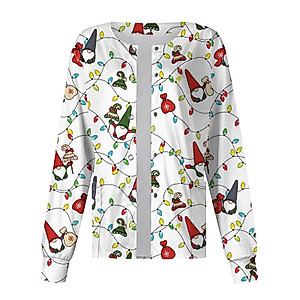 OIOLOYJM Sweatshirt 2023 Nurse Undershirt Long Sleeve Lab Coat Women Cute Jacket Womens Scrub Jacket Cute Jackets Dental Scrubs Halloween Scrub Womens Scrub Jacket Christmas