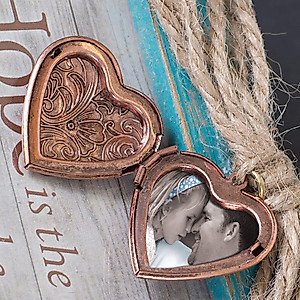 Cottage Garden I Love You More Than That Teal Distressed Wood Locket Music Box Plays You Light Up My Life