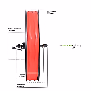 EBIKELING Waterproof Ebike Conversion Kit with Battery 26" Fat Tire Direct Drive Front or Rear Wheel Electric Bike Conversion Kit Ebike Battery & Charger Included 1500W 1200W Electric Bike for Adults