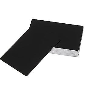 100 Pack Metal Business Cards Blanks Aluminum Sheet Blank Engraving Metal Tags Materials for CNC Engraver Laser Engraving DIY Gift Cards (Matte Black)