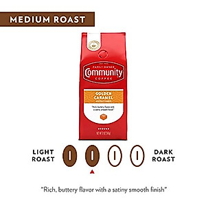 Community Coffee Golden Caramel Flavored 12 Ounces, Medium Roast Ground Coffee, 12 Ounce Bag (Pack of 1)