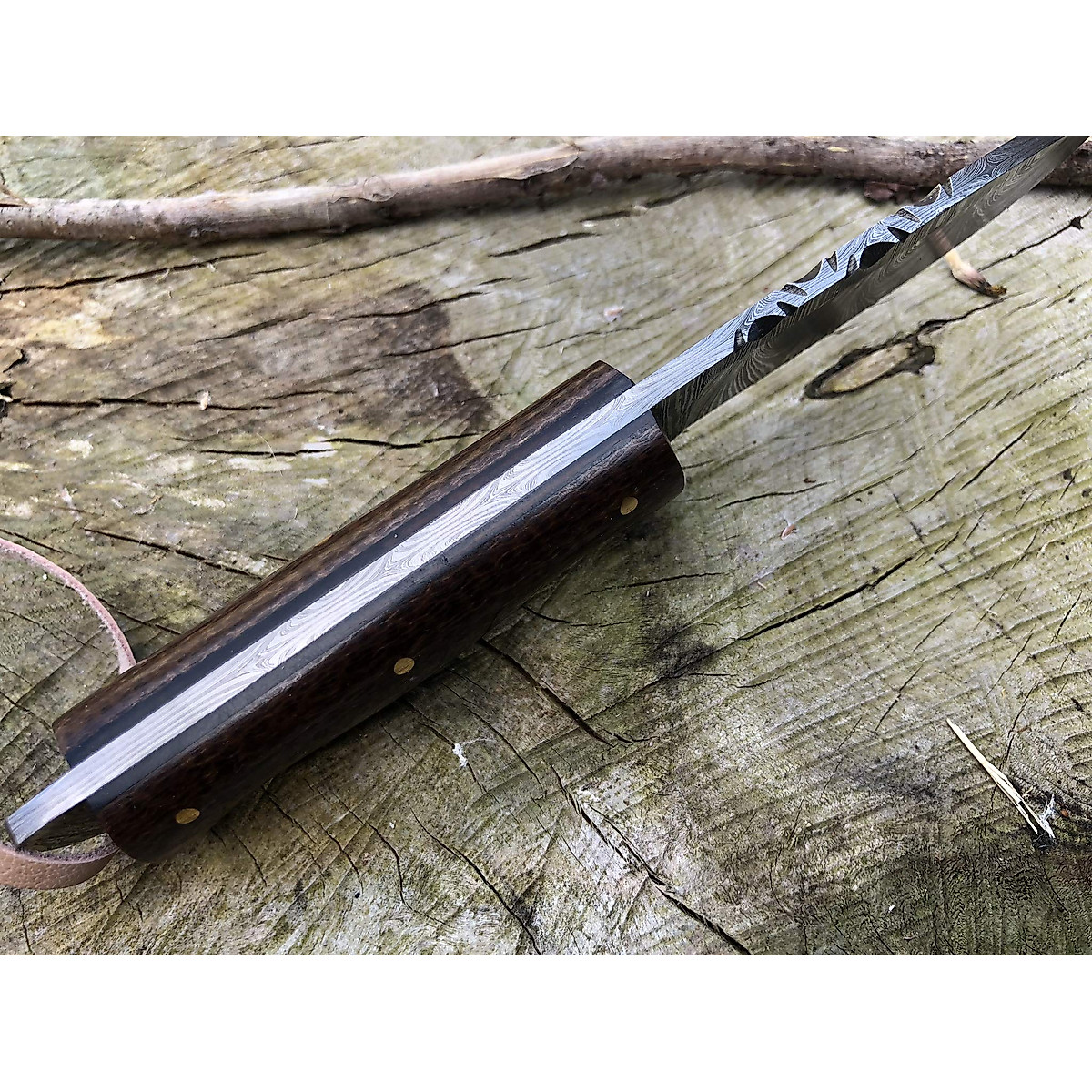 Perkin Damascus Steel Hunting Knife With Sheath Skinner Knife - SK1300