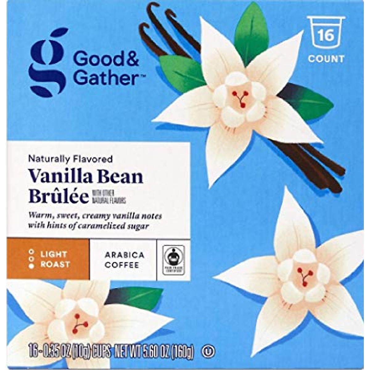 Granny's Pantry Good and Gather Naturally Flavored Single Serve Coffee Pods Bundle of 4 Limited Edition Flavors Cinnamon Vanilla Toasted Almond Caramel Salted Carmel and Vanilla Bean Brulee Fair Trade Certified,16 Count(Pack of 4)