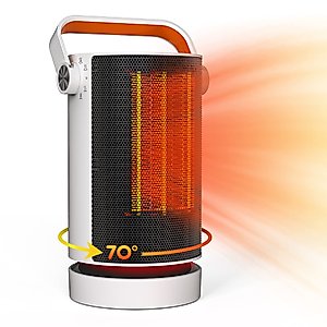 Electric Space Heater, 70° Oscillating with 1500W/750W PTC Fast Heating Portable Heater Fan, Safe and Quiet Small Room Heater with Tip-Over and Overheat Protection for Office Bathroom Desk Indoor Use