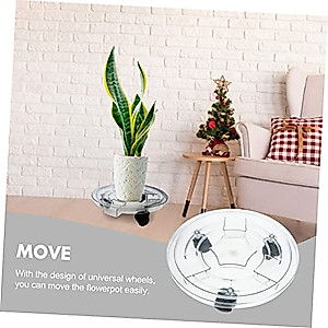 Homoyoyo Plastic Plant Caddy Plant Stand with Wheels Rolling Plant Stand with Casters Heavy Duty Bonsai Planter Pot Round Planter Potted Plants Flowerpot Base Garden Flowerpot Base Car Tray