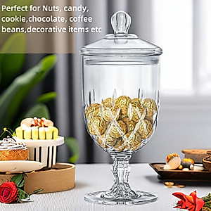 baflovga Candy Jars with Airtight Lids, 71 OZ Acrylic Cookie Jars, Plastic Apothecary Jars, Elegant Storage Canisters for Candy Buffet, Bathroom, Party, Wedding, Break-Resistant, Clear
