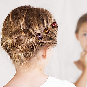 WILLBOND 100 Pieces Mini Hair Claw Clip Plastic Small Colorful Hair Clamps Clips Tiny No-slip Jaw Hair Clip with Box Container for Women Friends Styling Hair Accessories(Mixed Colors)