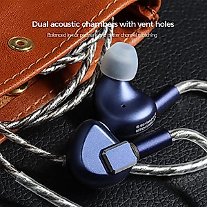 Letshuoer S12 PRO in Ear Headphones 14.8mm Planar Magnetic Driver Wired HiFi Earphones for Smartphones/PC/Tablet (Deep Space Blue, 2.5mm / 3.5mm / 4.4mm Connector)