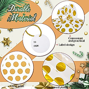 Sabary 2 Pcs 80 x 60 Inch Jumbo Bike Gift Bags Large Thicken Christmas Gift Bags Plastic Oversized Bags White and Gold Dots Xmas Holiday Bicycle Bags for Treat, Goodies, Party, Gift Wrapping Supplies