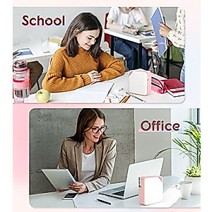 Vixic D1600 Bluetooth Label Maker (Comes with 1 Label Tape) Bundle with 4-Pack 3D11 Black on Clear Tapes, 1/2 Inch x 23 Feet (12mm x 7m) Each, Compatible D1600 Label Maker