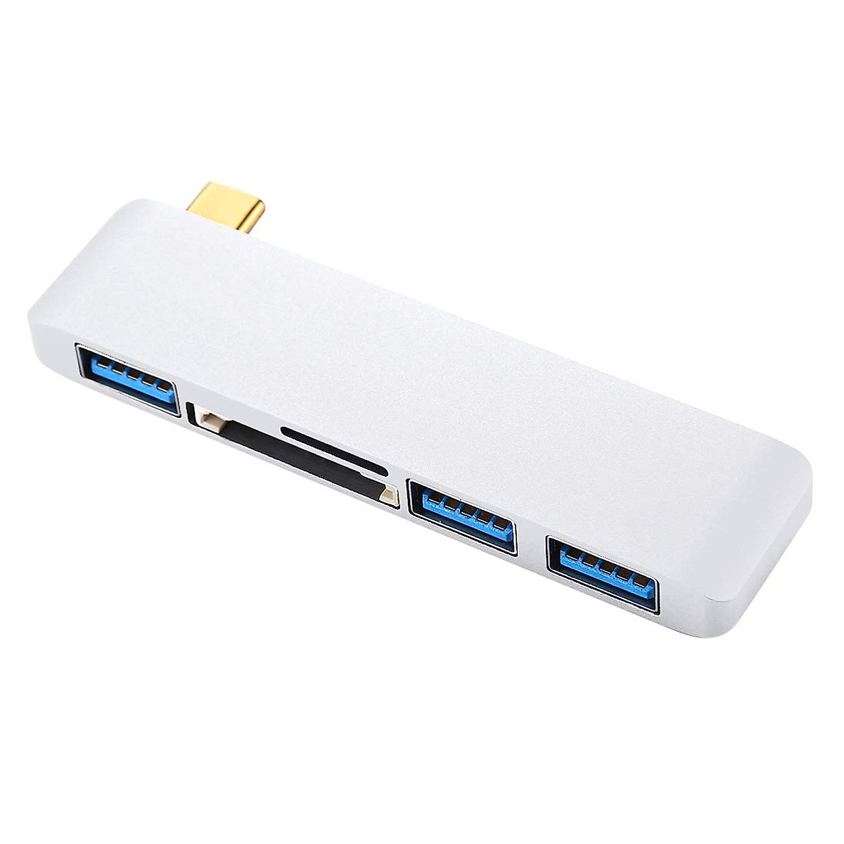Jiali USB-C Hub Converter 5 in 1 Multi-Function Aluminium Alloy 5Gbps Transfer Rate USB-C/Type-C HUB Adapter with 3 USB 3.0 Ports & SD Card Slot & TF Card Slot for MacBook 2015/2016 / 2017(Grey)