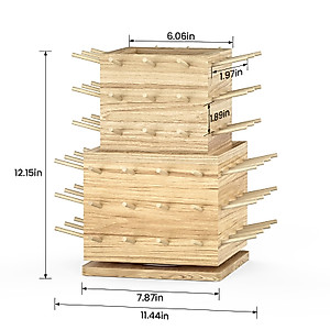 TIPSYTREE 84 Spools Thread Holder, 360° Rotating Sewing and Embroidery Thread Organizer, Wooden Thread Storage Rack for Quilting Sewing and Embroidering