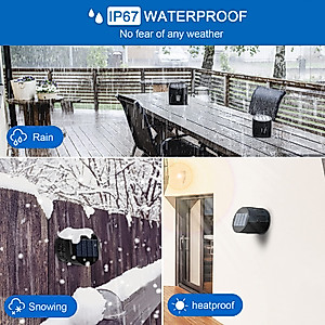 NEWNEN Solar Fence Lights, 2 Pack Deck Light Solar Powered, Solar Outdoor Lights Waterproof for Garden Backyard Patio Wall Stair Fence Decor Warm White