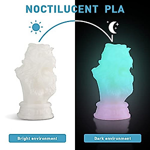 3D Printer PLA Filament Bundle 1.75mm, Glow in The Dark Rainbow Luminous 3D Printing Filament, Multicolor PLA Filament Gradient Color Change, Dimensional Accuracy +/- 0.03 mm, 1kg(2.2lbs) Spool