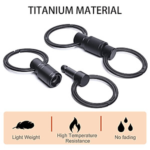 Autuveen Titanium Quick Release Keychain,Detachable Key Ring Quick Disconnect Keychain,Swivel Keychain Accessories for Bag,Purse,Belt(Black)
