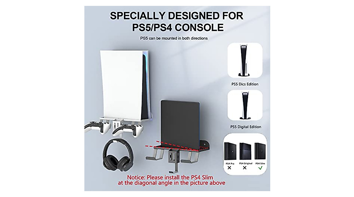 BELOPERA PS5 Wall Mount Kit - Secure & Space-Saving