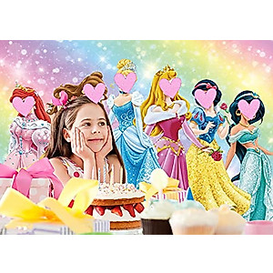 Princess Theme Photography Backdrop Princess Girl Dream Birthday Party Decoration Fantasy Princess Birthday Banner（7x5FT）